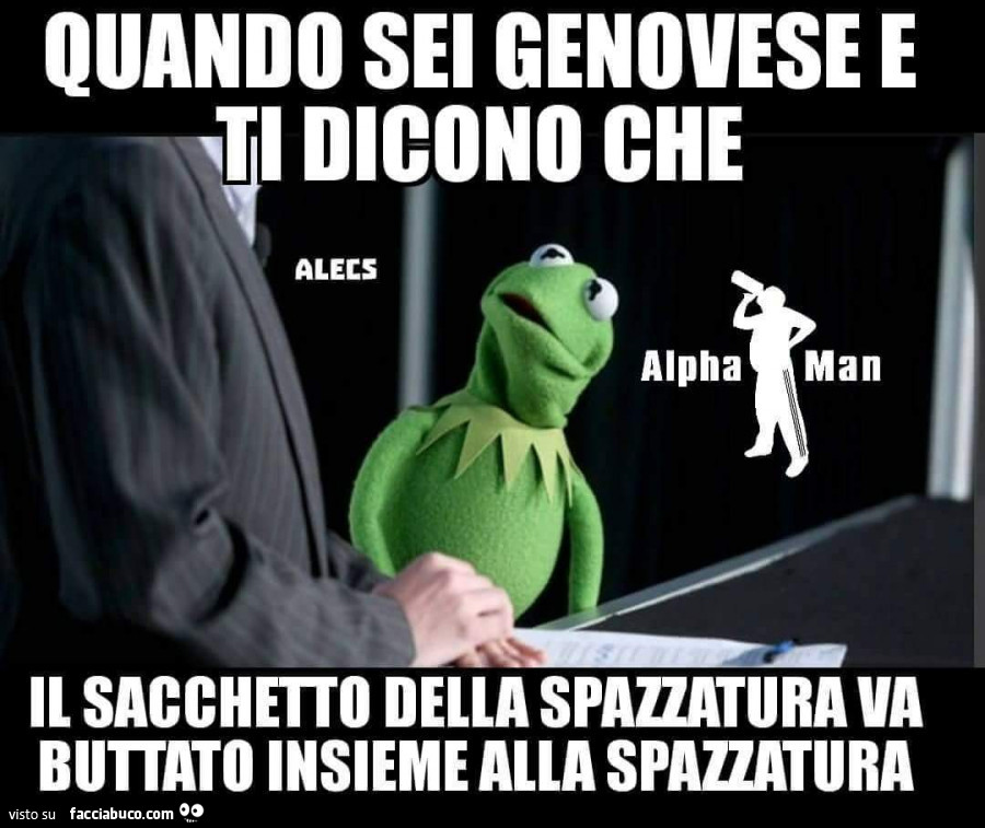 Quando sei genovese e ti dicono che il sacchetto della spazzatura va ...